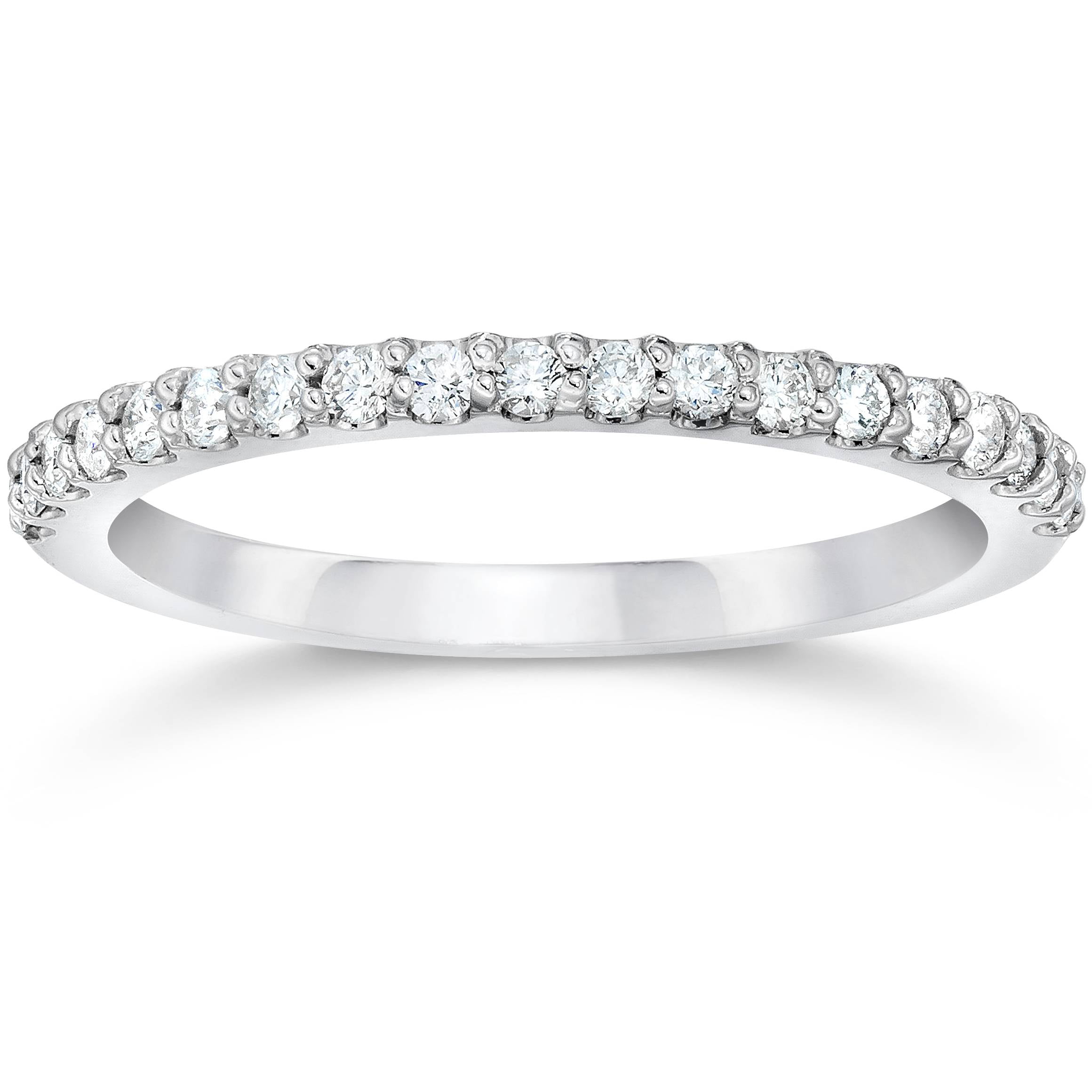 Pompeii 1/8ct 14k White Gold Diamond Engagement Band Wedding Stackable ...