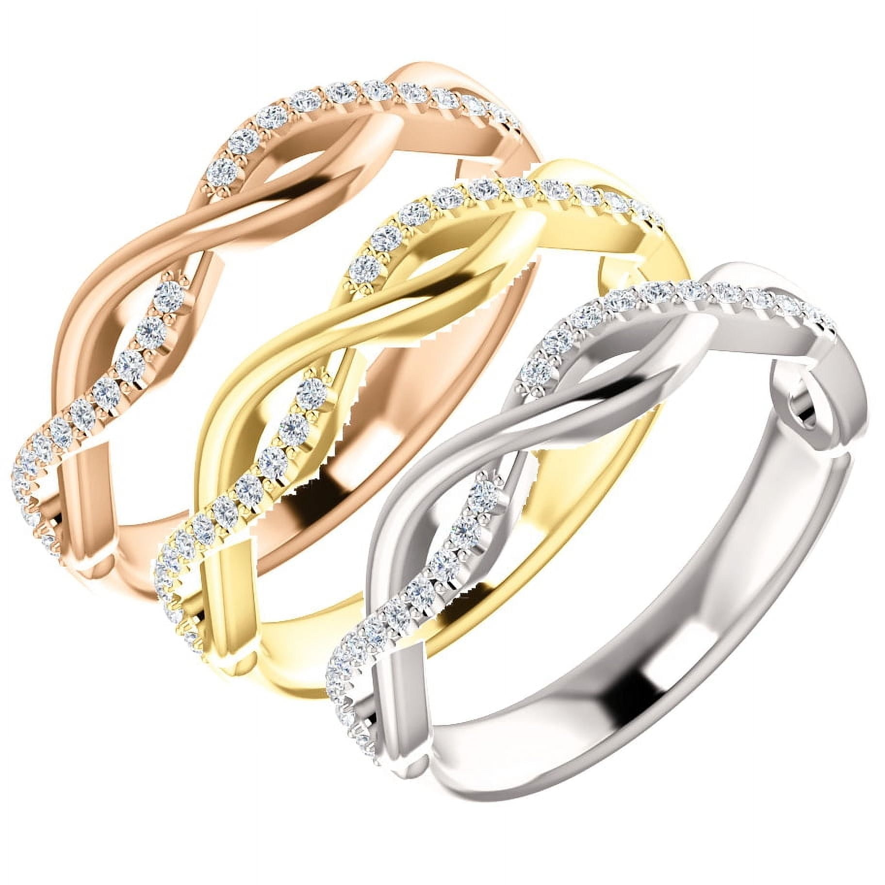 Pompeii 1/8ct Diamond Infinity Wedding Ring Available in 14k White ...