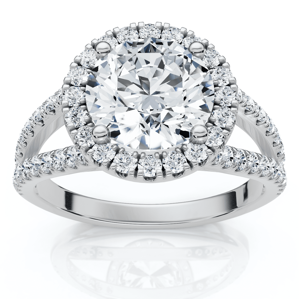 Pompeii 1.90Ct Diamond Engagement Ring Split Shank Ring 14k Gold or ...