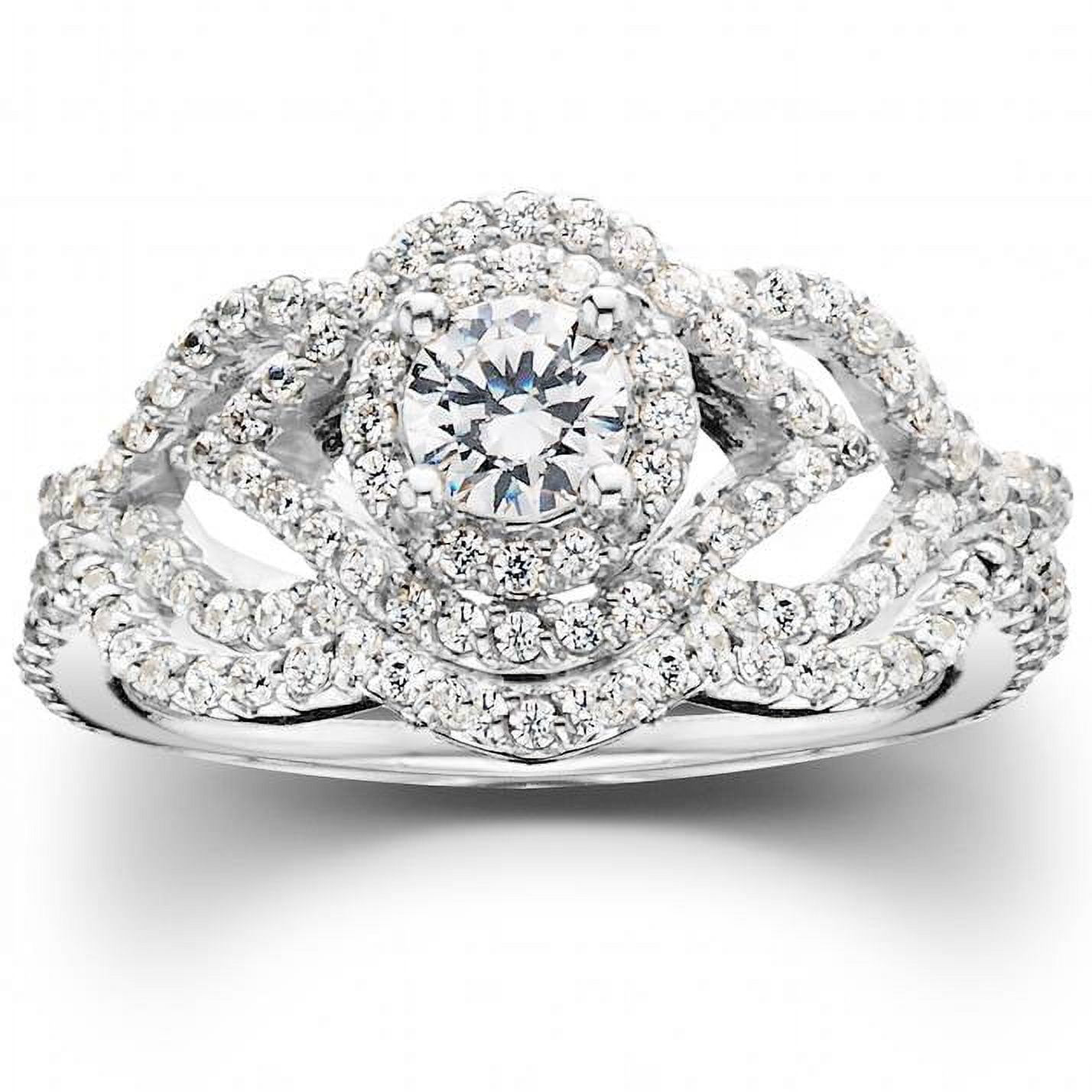 Pompeii 1 CT Diamond Intertwined Engagement Matching Wedding Ring Set ...