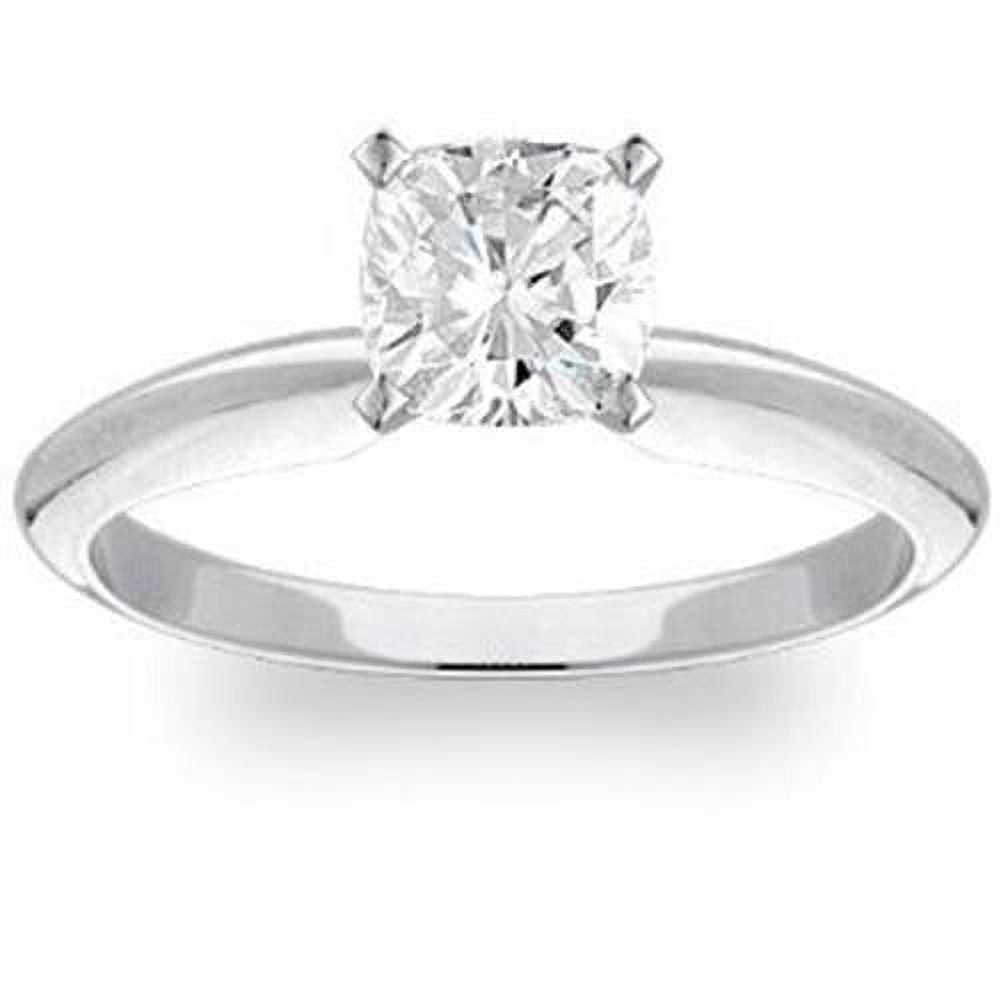 Pompeii 1 Carat Cushion Diamond Solitaire Engagement Ring 14K White ...