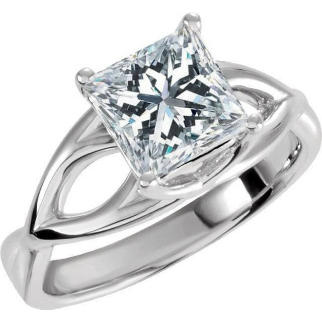 Pompeii 1 Carat Princess Cut Diamond Solitaire Engagement Ring 14K White Gold (G/H,I1) - Walmart.com