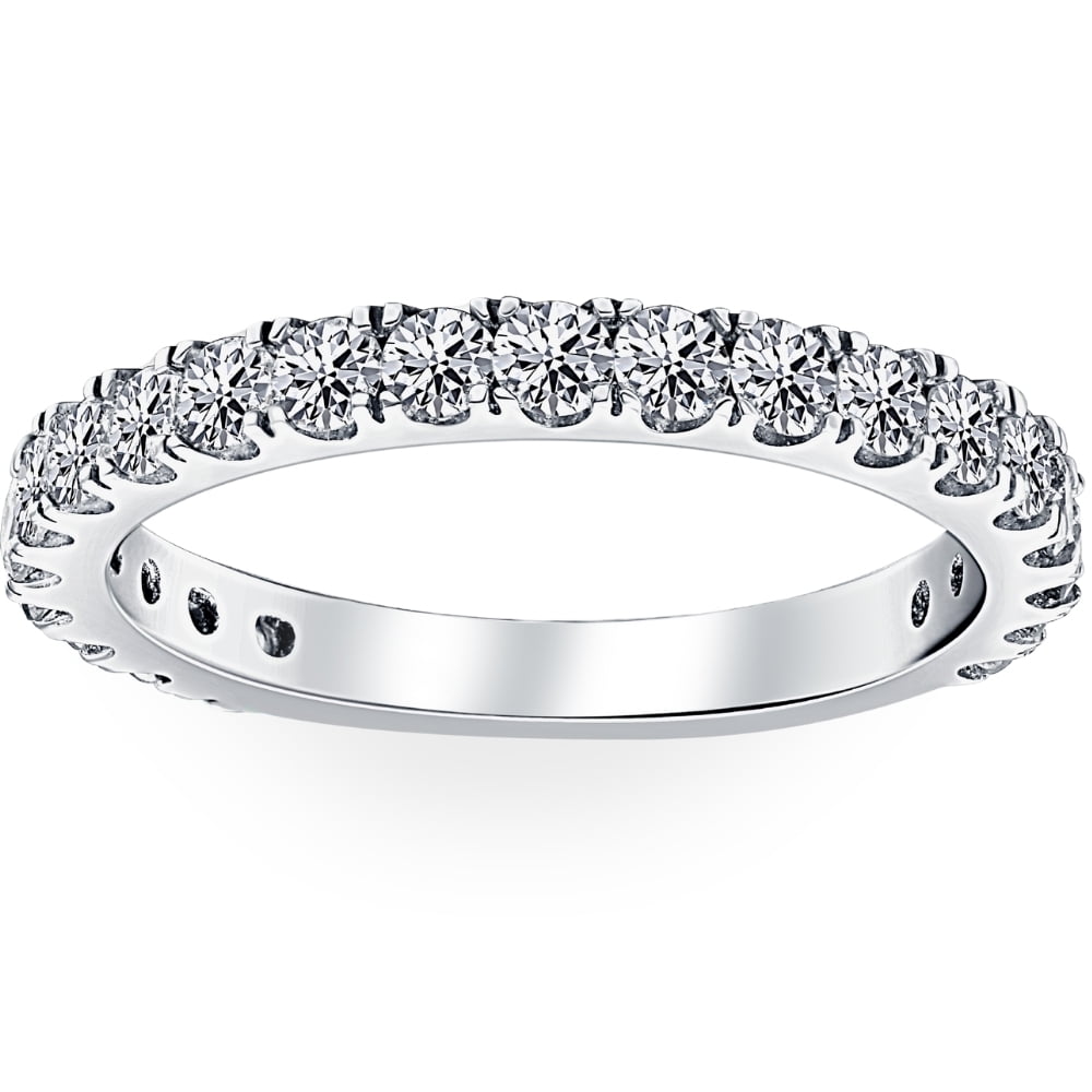 Pompeii 1 ct Diamond Wedding Ring 14k White Gold Womens Anniversary ...