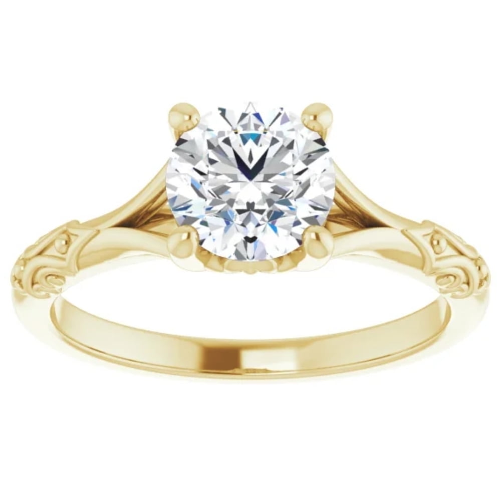 Pompeii 1 Ct Solitaire Diamond Engagement Ring 14k Yellow Gold Lab Grown (G/H,SI1-SI2) - Walmart.com