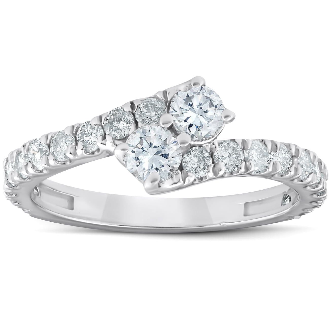 Pompeii 1 Ct Two Stone Diamond Forever Us Anniversary Engagement Ring ...