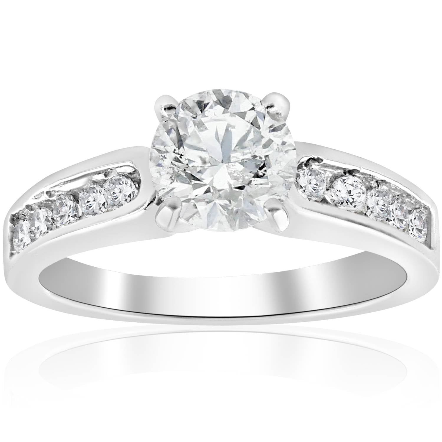 Pompeii3 Bridal 1 ct Natural Real Diamond Engagement Ring 14K White ...