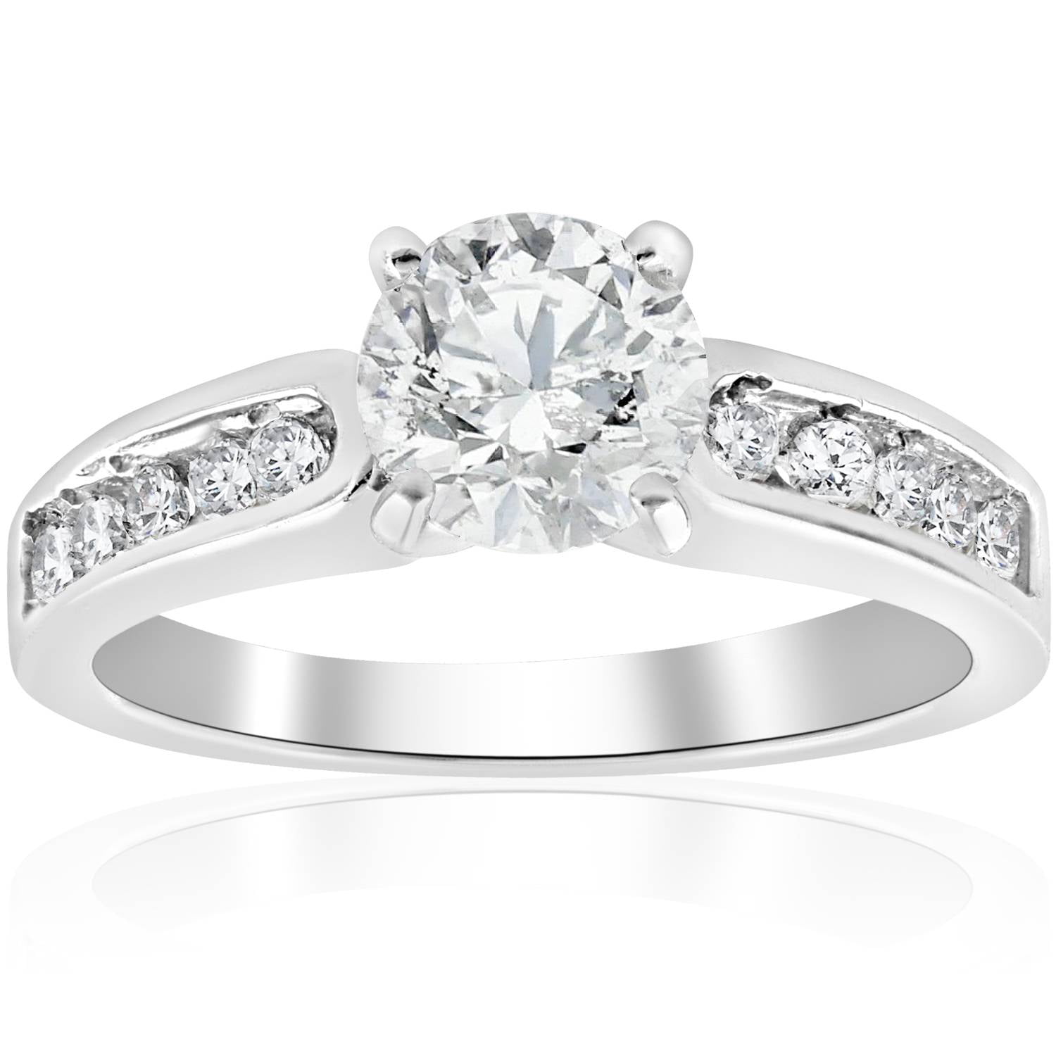 Pompeii 1 ct Diamond Engagement Ring 14K White Gold Channel Set (G/H ...