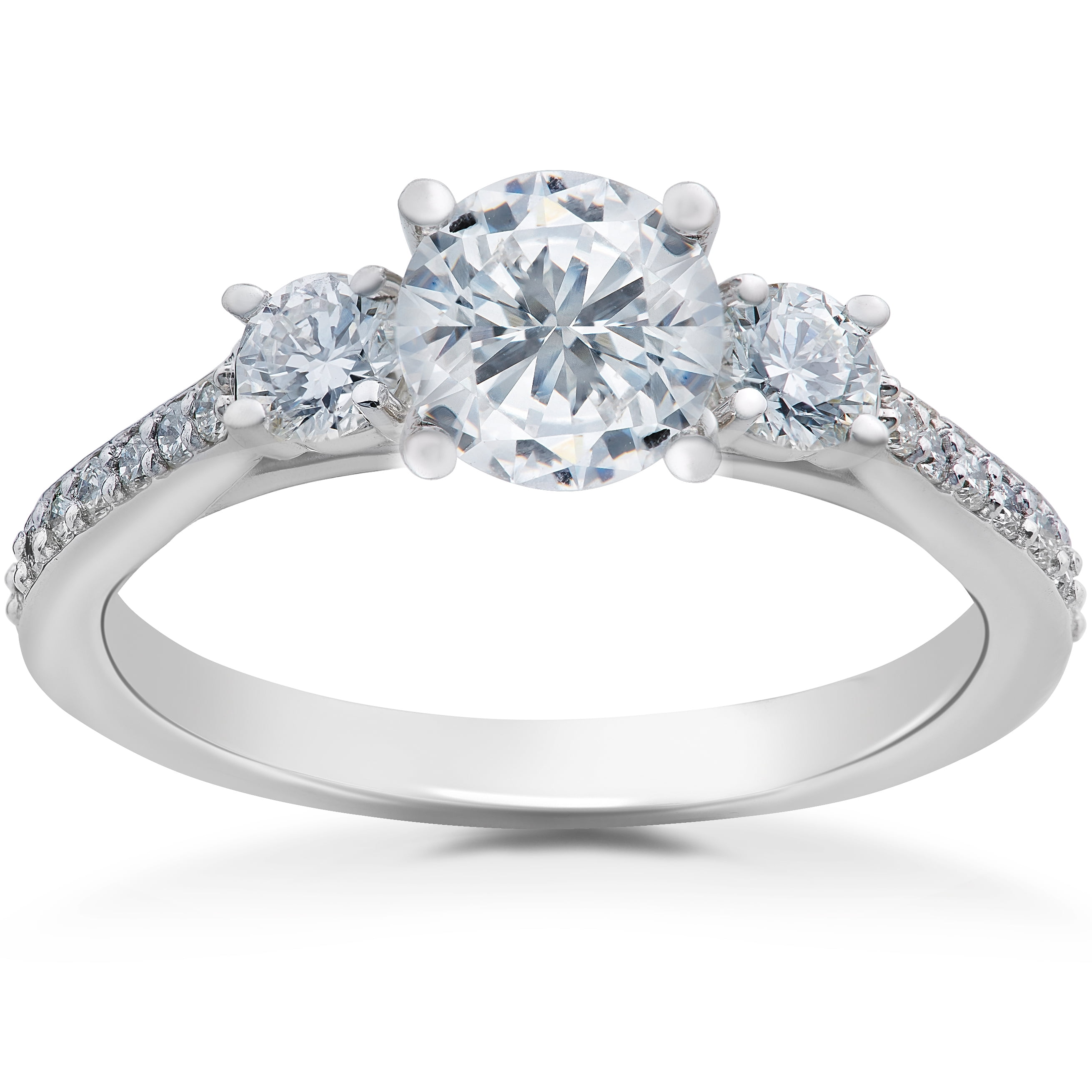 Pompeii 1 ct Round Diamond 3-Stone Lab Grown Eco Friendly Engagement ...