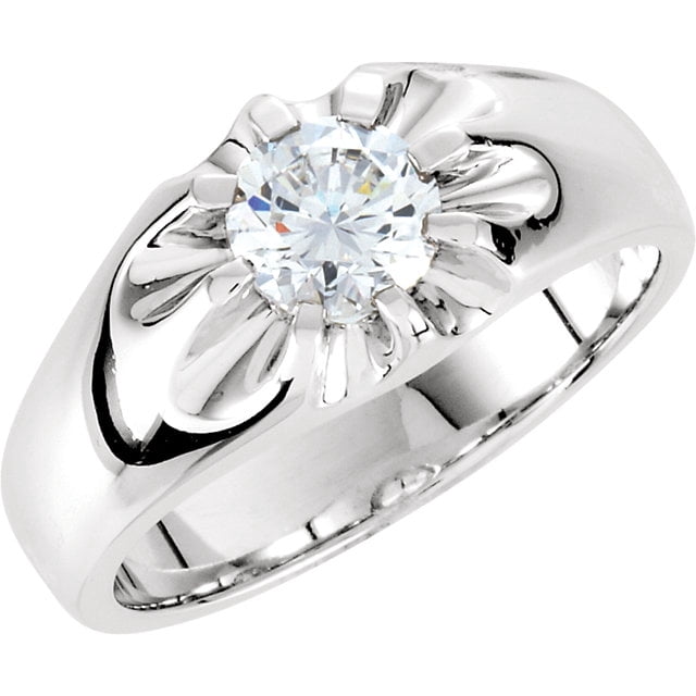 Pompeii 1 ct Solitaire Diamond Mens Wedding Ring 14k White or Yellow ...