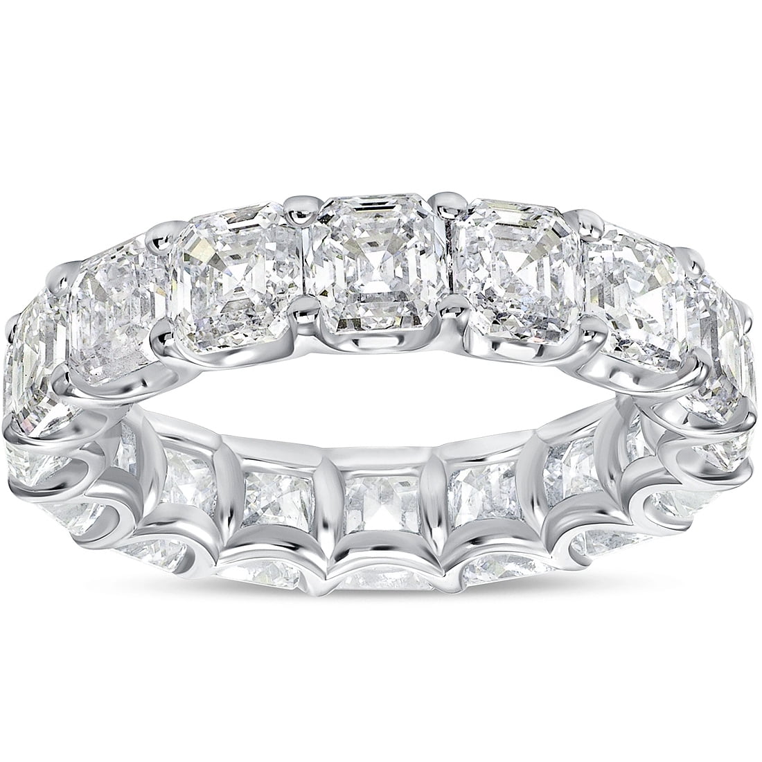 Pompeii 10 1/2 Ct Asscher Cut Moissanite Eternity Ring Wedding Band 10k Gold (,) - Walmart.com