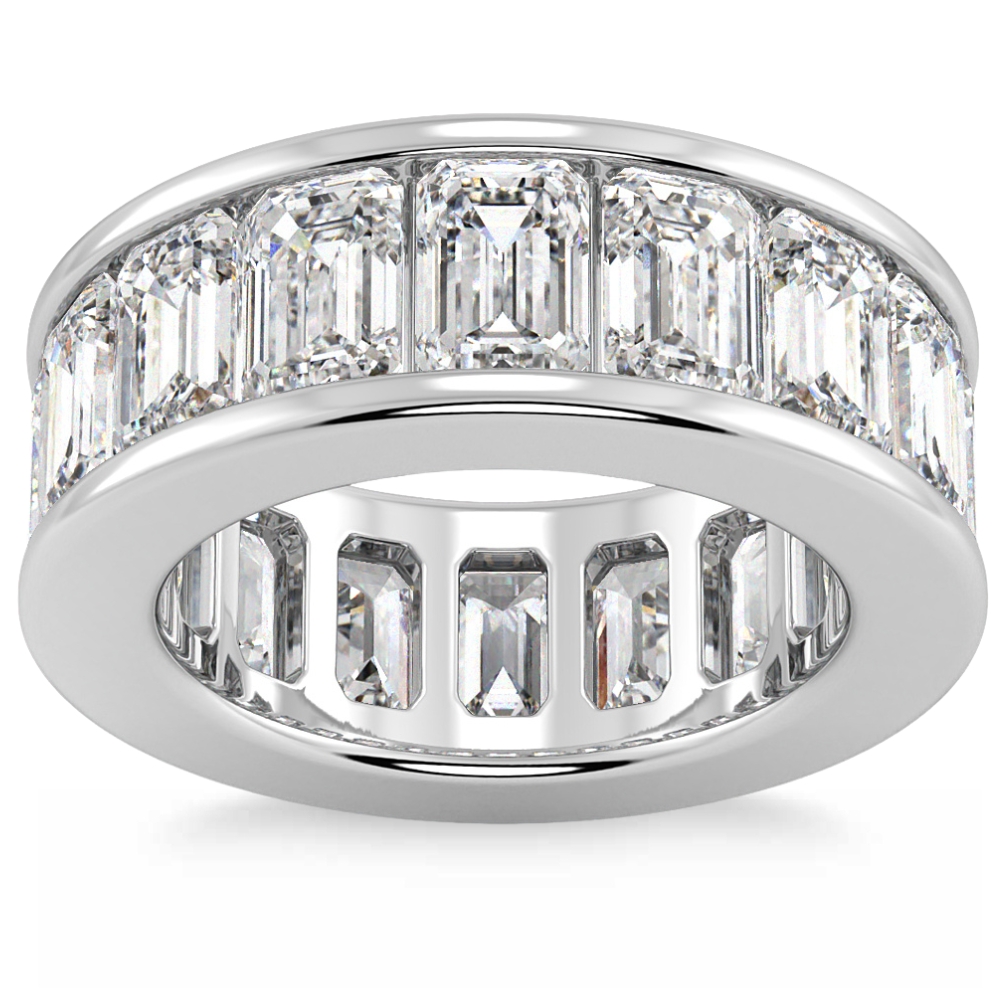 Pompeii 11 1/2Ct Emerald Cut Diamond Eternity Ring Channel Set 14k Gold ...