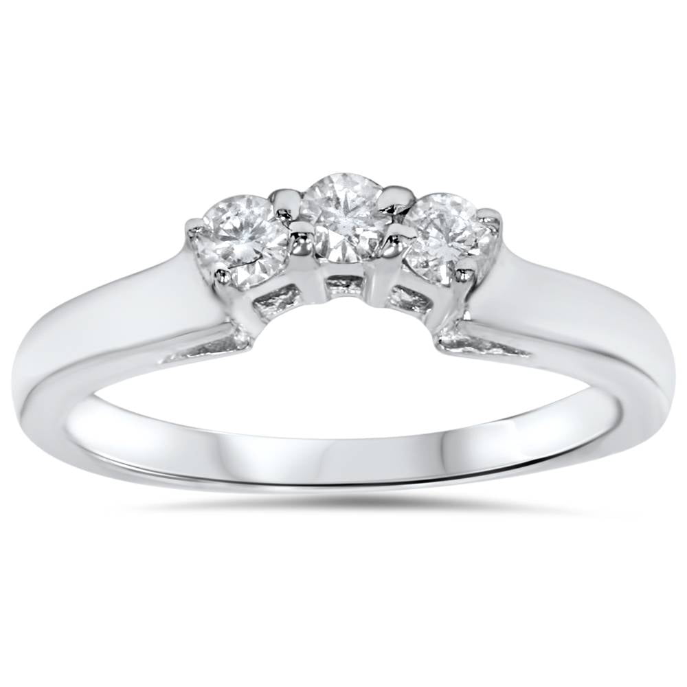 Pompeii 14K 1/4ct Diamond Wedding Anniversary Curved Guard Ring (G,I1 ...