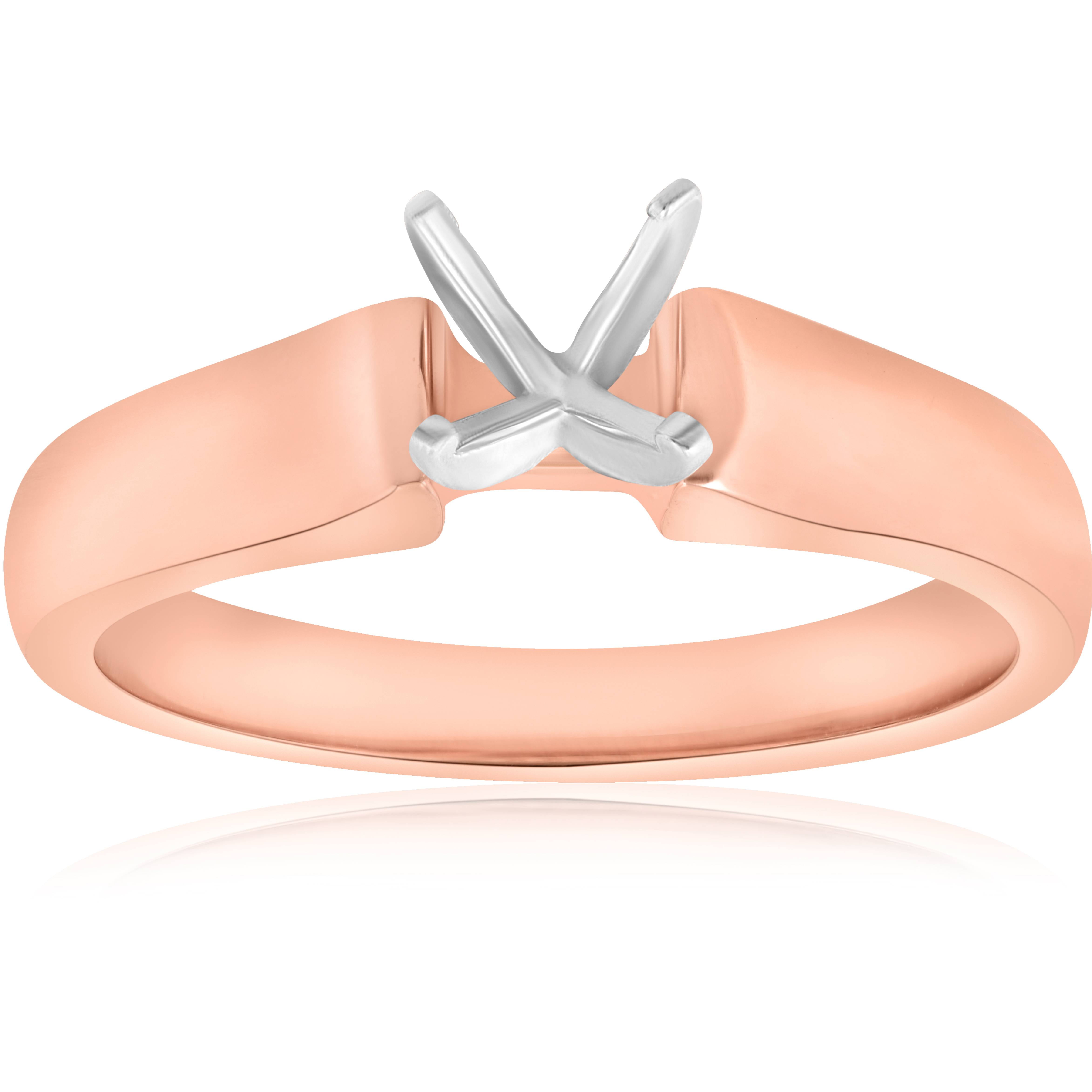 Pompeii 14K Rose Gold Solitaire Ring Engagement Setting Mounting ...
