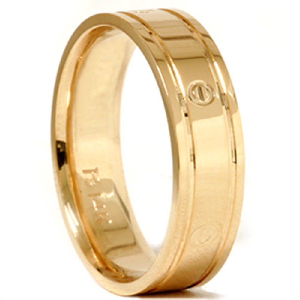 Pompeii 14K Yellow Gold Mens 6mm Comfort Fit Wedding Band (,) - Walmart.com