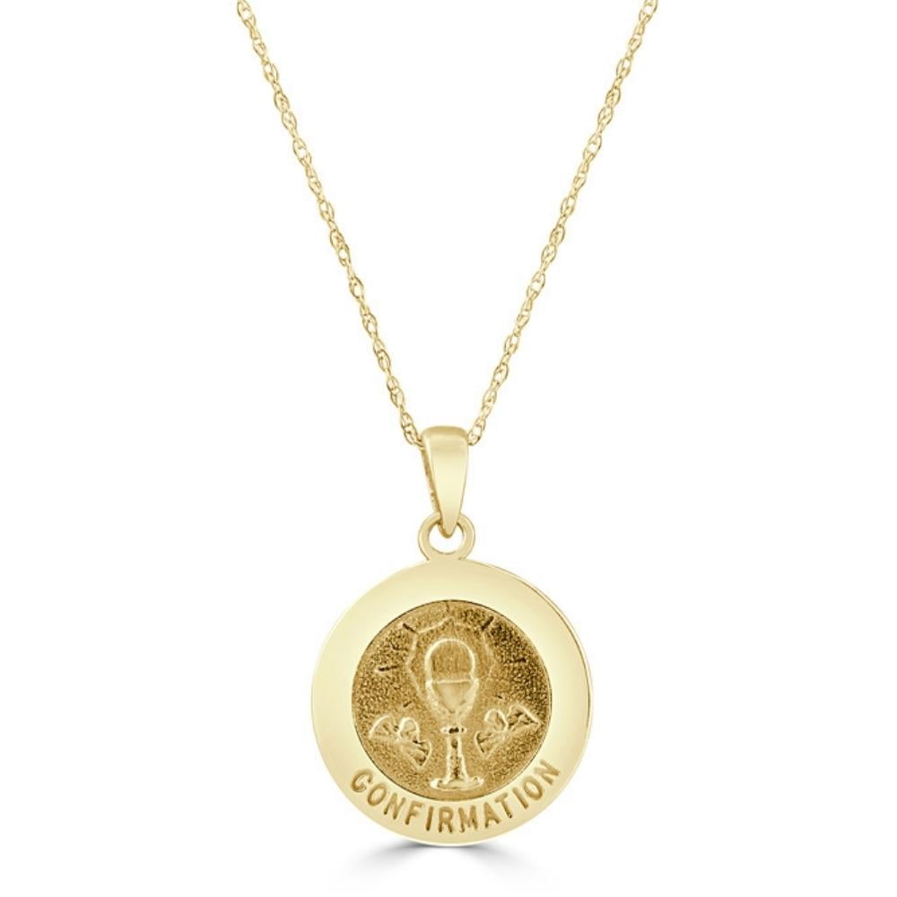Pompeii 14k White or Yellow Gold Gold Confirmation Medal Pendant ...