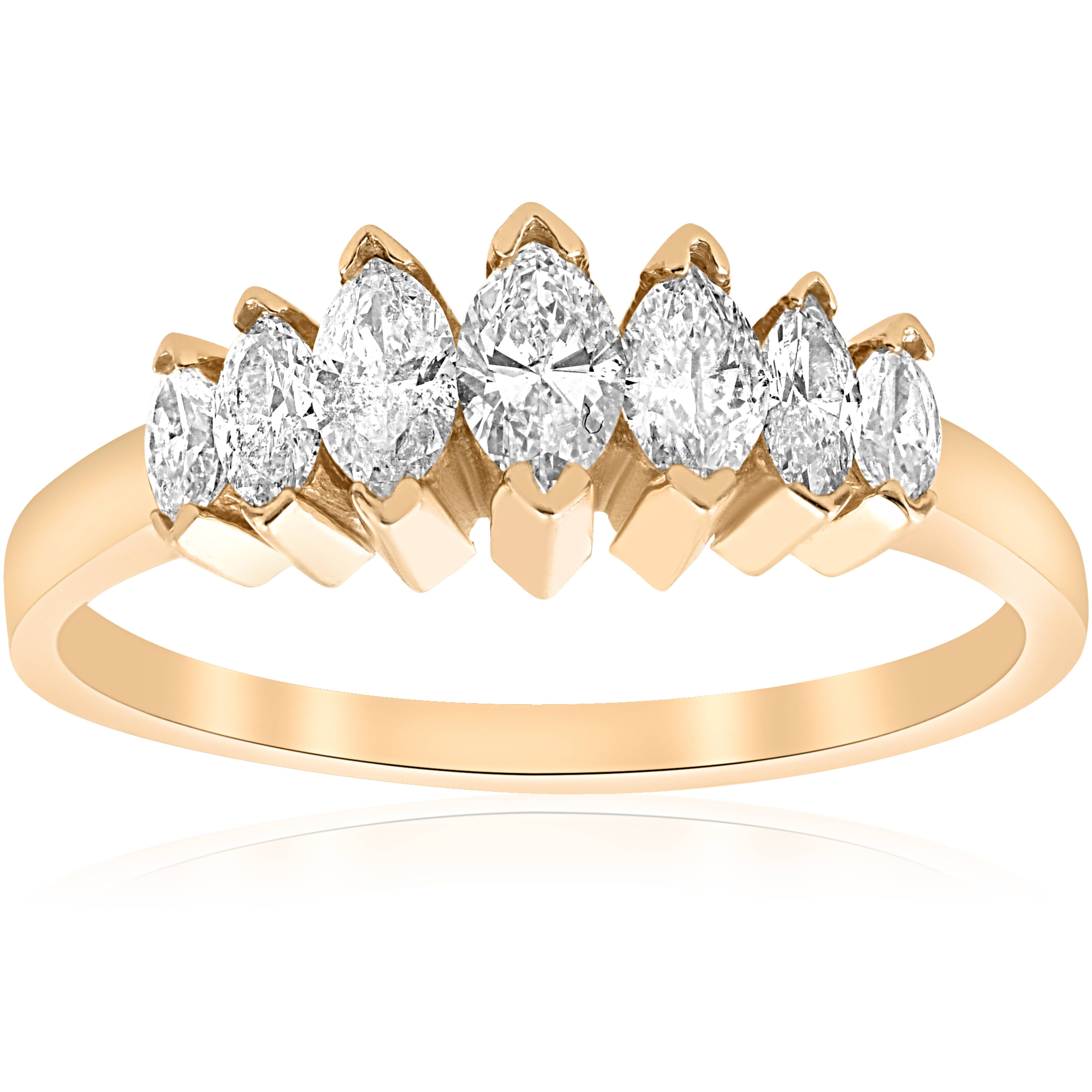 Pompeii 14k Yellow Gold 3/4ct Marquise Diamond Wedding Anniversary Ring ...