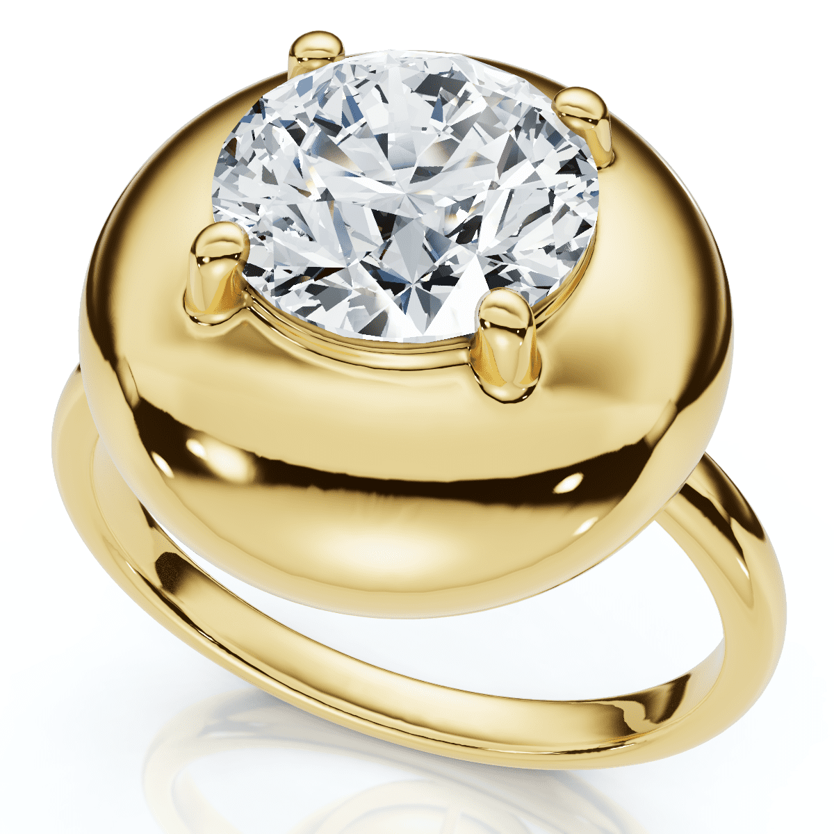 Pompeii 1Ct Diamond Bezel Stackable Button Engagement Ring 14k Gold or Pt Lab Grown - Walmart.com