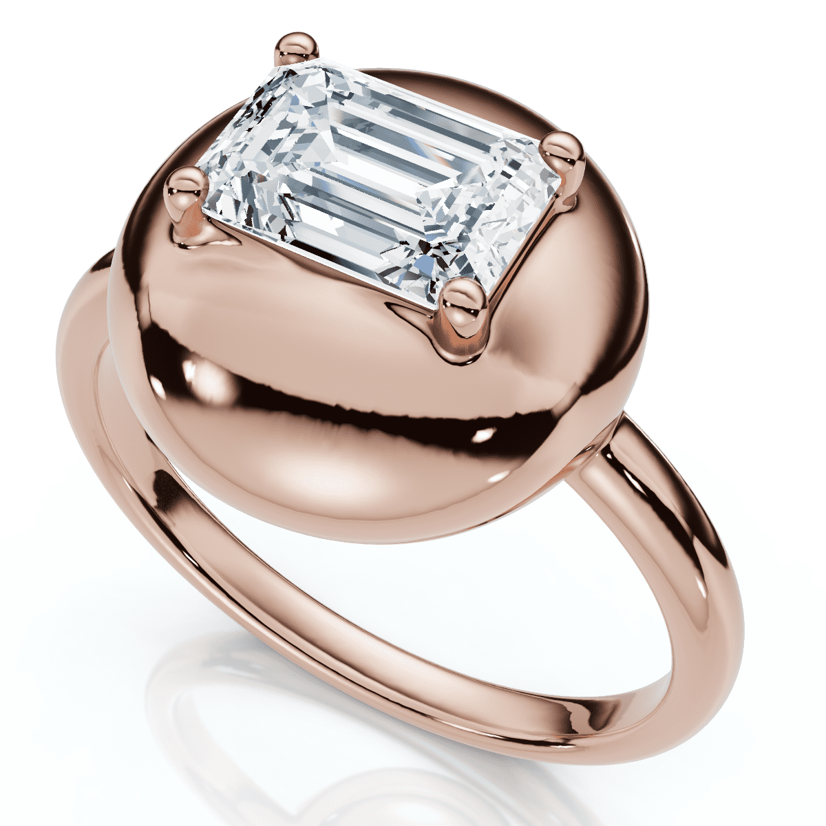 Pompeii 1Ct Emerald Cut Solitaire Candy Button Diamond Ring 14k Gold or Pt Lab Grown - Walmart.com
