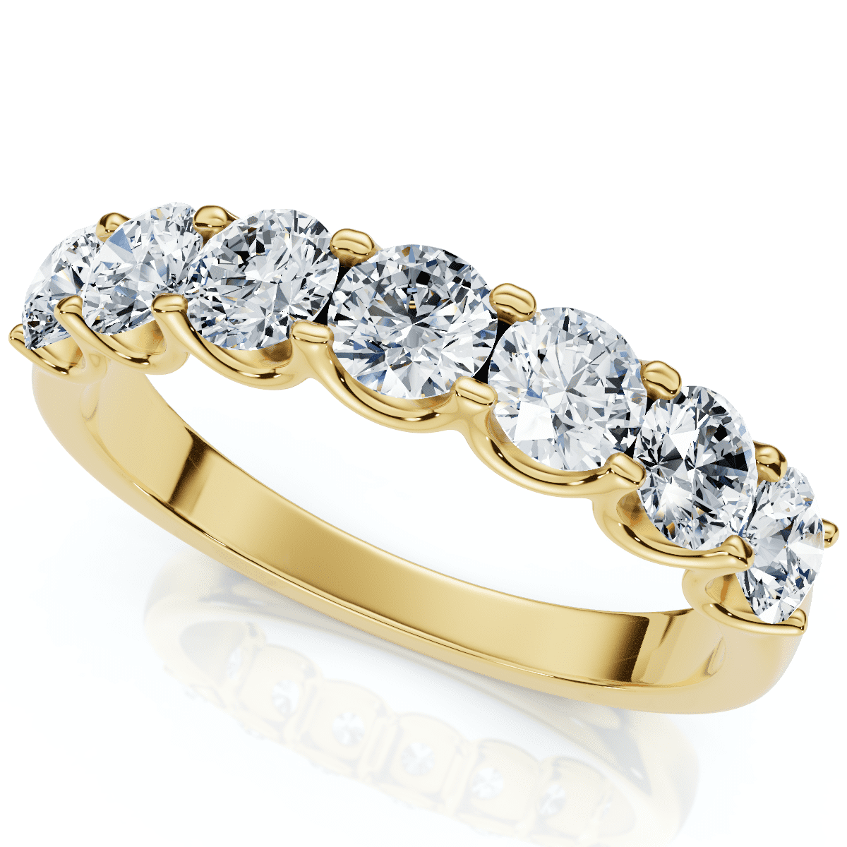 Pompeii 1Ct TW Diamond U Prong 7-Stone Wedding Ring 14k Gold or ...