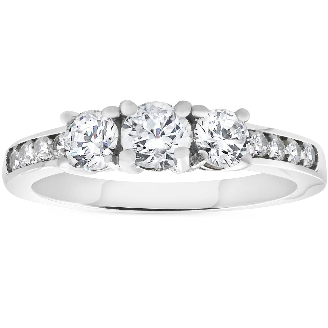 Pompeii 1ct 3-stone Diamond Engagement Ring 14K White Gold (H/I,I1-I2) - Walmart.com