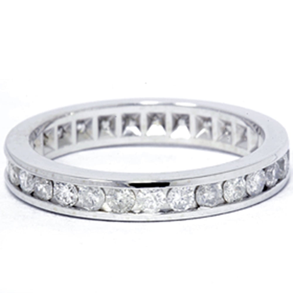 Pompeii3 1Ct Channel Set Diamond Eternity Ring 950 Platinum (G/H,SI2-I1) - Walmart.com