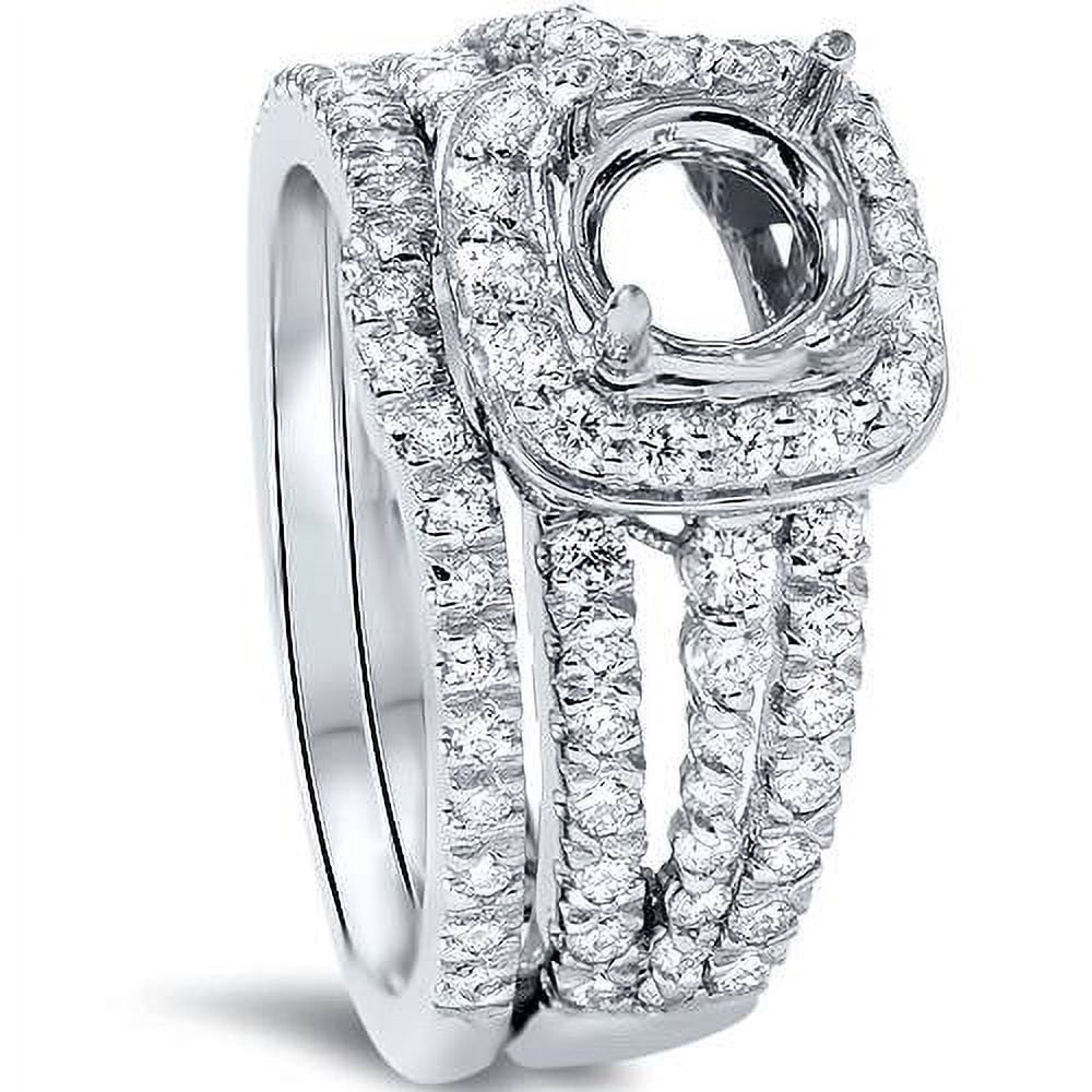 Pompeii 1ct Cushion Halo Diamond Engagement Mount Set 14K White Gold (G/H,SI1-SI2) - Walmart.com