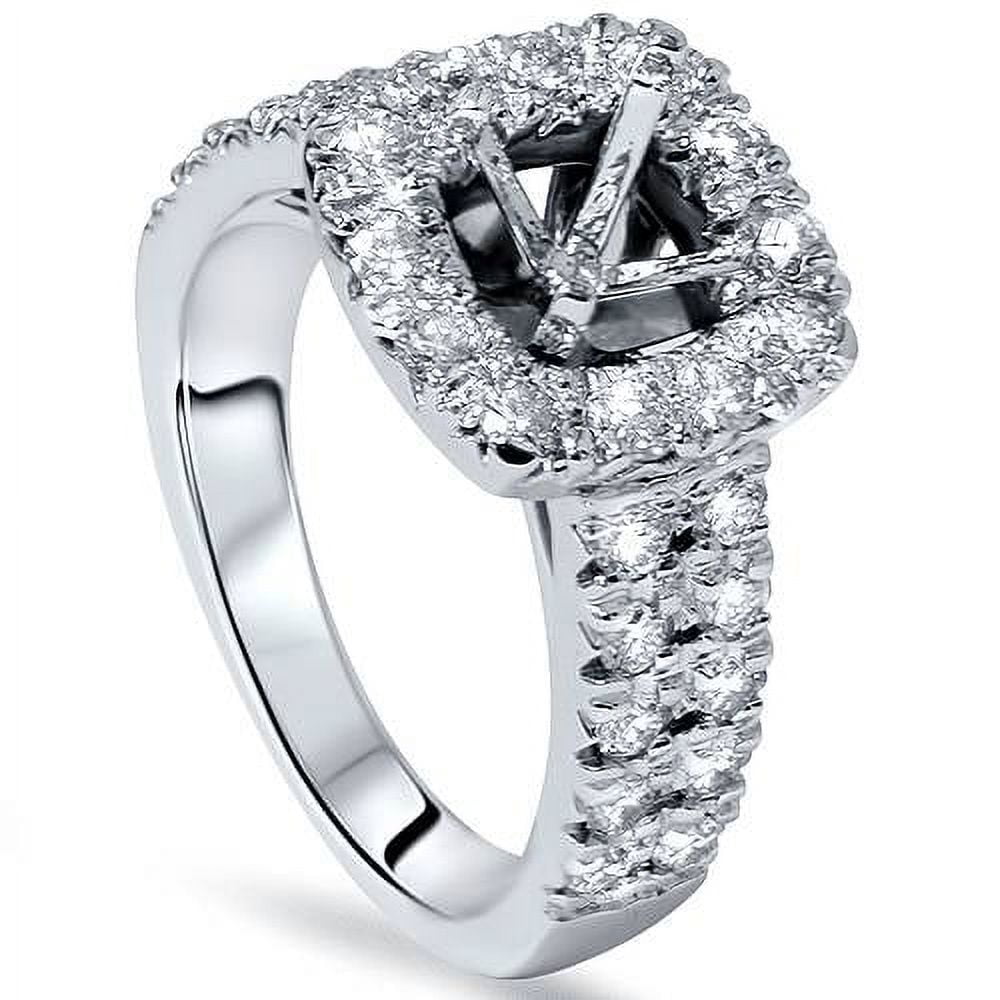 Pompeii 1ct Cushion Halo Engagement Ring Setting 14K White Gold (G/H,SI2-I1) - Walmart.com