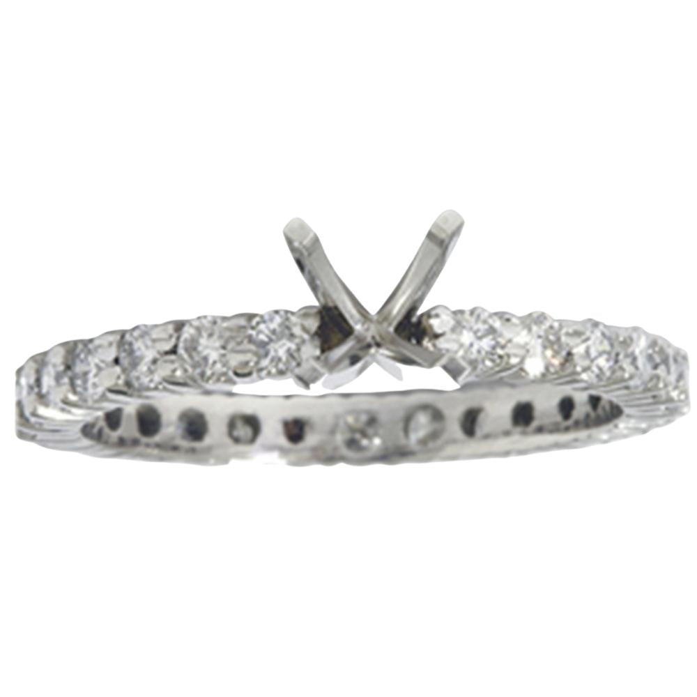 Pompeii 1ct Diamond Eternity Engagement Ring 14K White Gold Setting ...