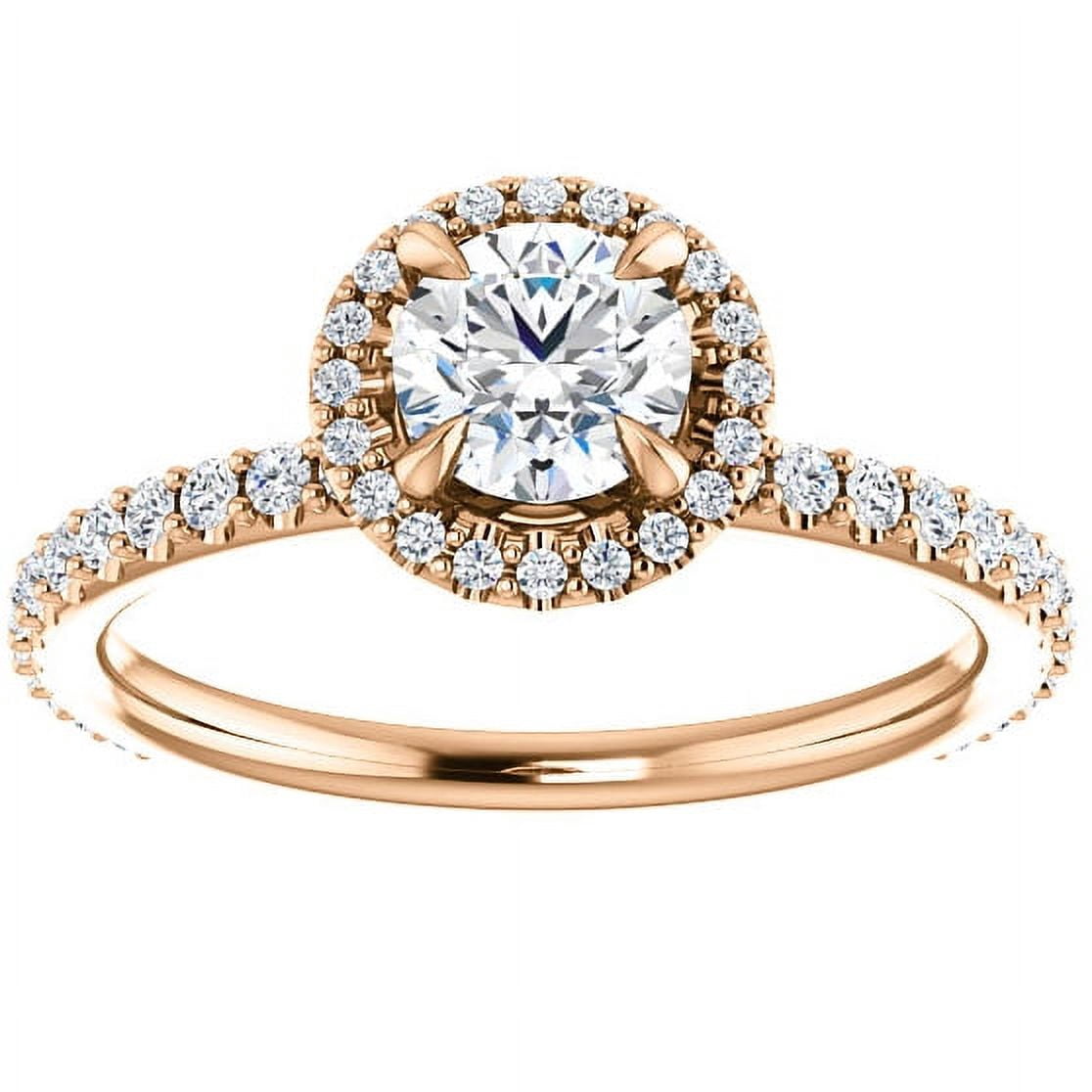 Pompeii 1ct Diamond Halo Vintage Solitaire Round Brilliant Cut Band 14k ...