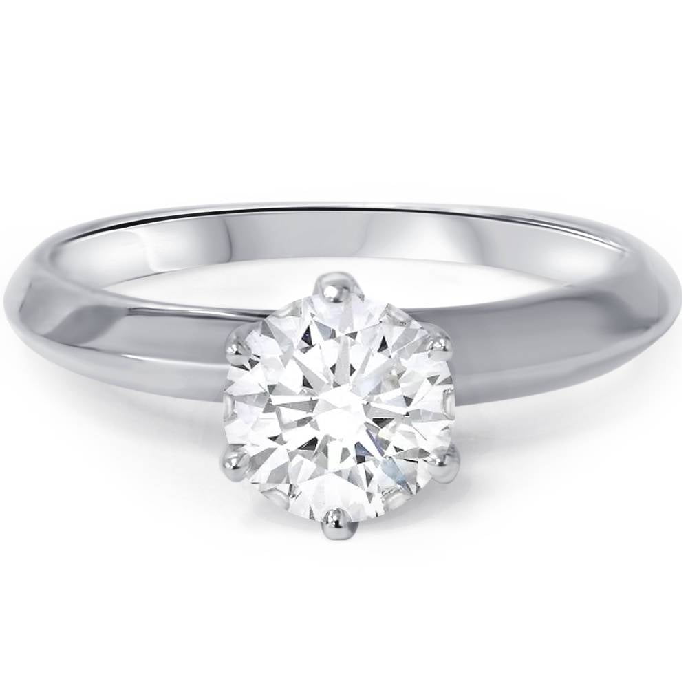 Pompeii 1ct Diamond Solitaire Engagement Ring 14K White Gold (G-H,SI1 ...