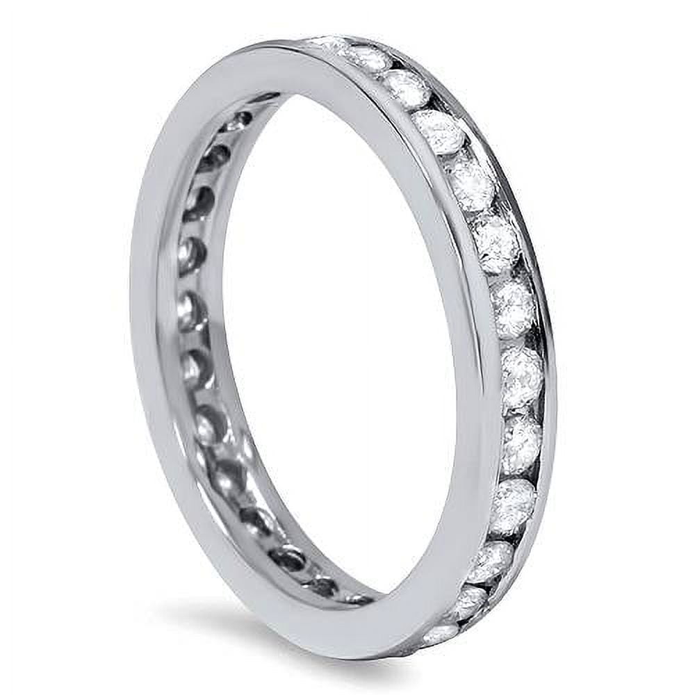 Pompeii 1ct Diamond Wedding Eternity Stackable 14K Ring New White Gold ...