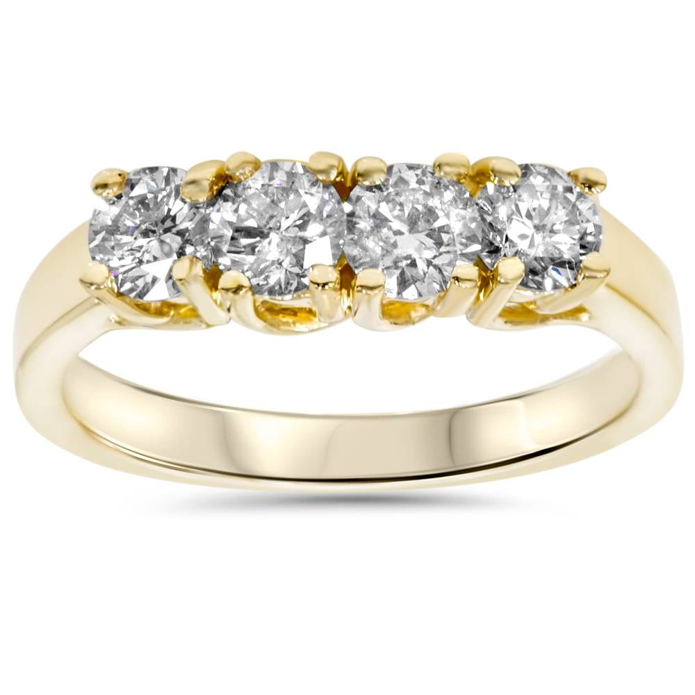 Pompeii 1ct Diamond Yellow Gold Curve Wedding Ring Enhancer (H,SI ...
