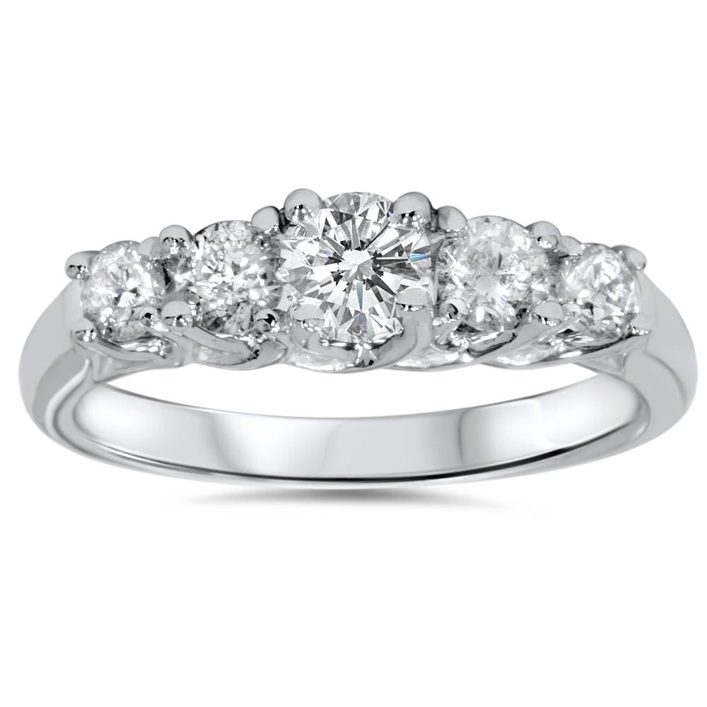 Pompeii 1ct Graduated Five Stone Diamond Ring 14K White Gold (I/J,I2 ...