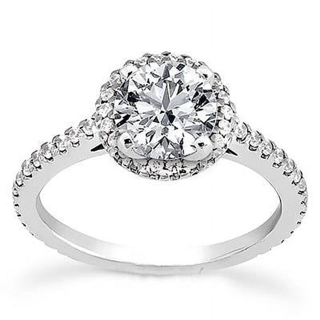 Pompeii 1ct Halo Diamond Engagement Ring 14K White Gold Round Brilliant Cut (G/H,I2) - Walmart.com