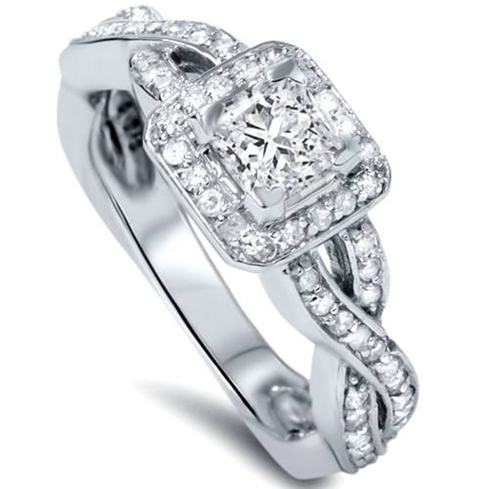 Pompeii 1ct Princess Cut Diamond Halo Infinity Engagement Ring 14K White Gold (G/H,I1) - Walmart.com