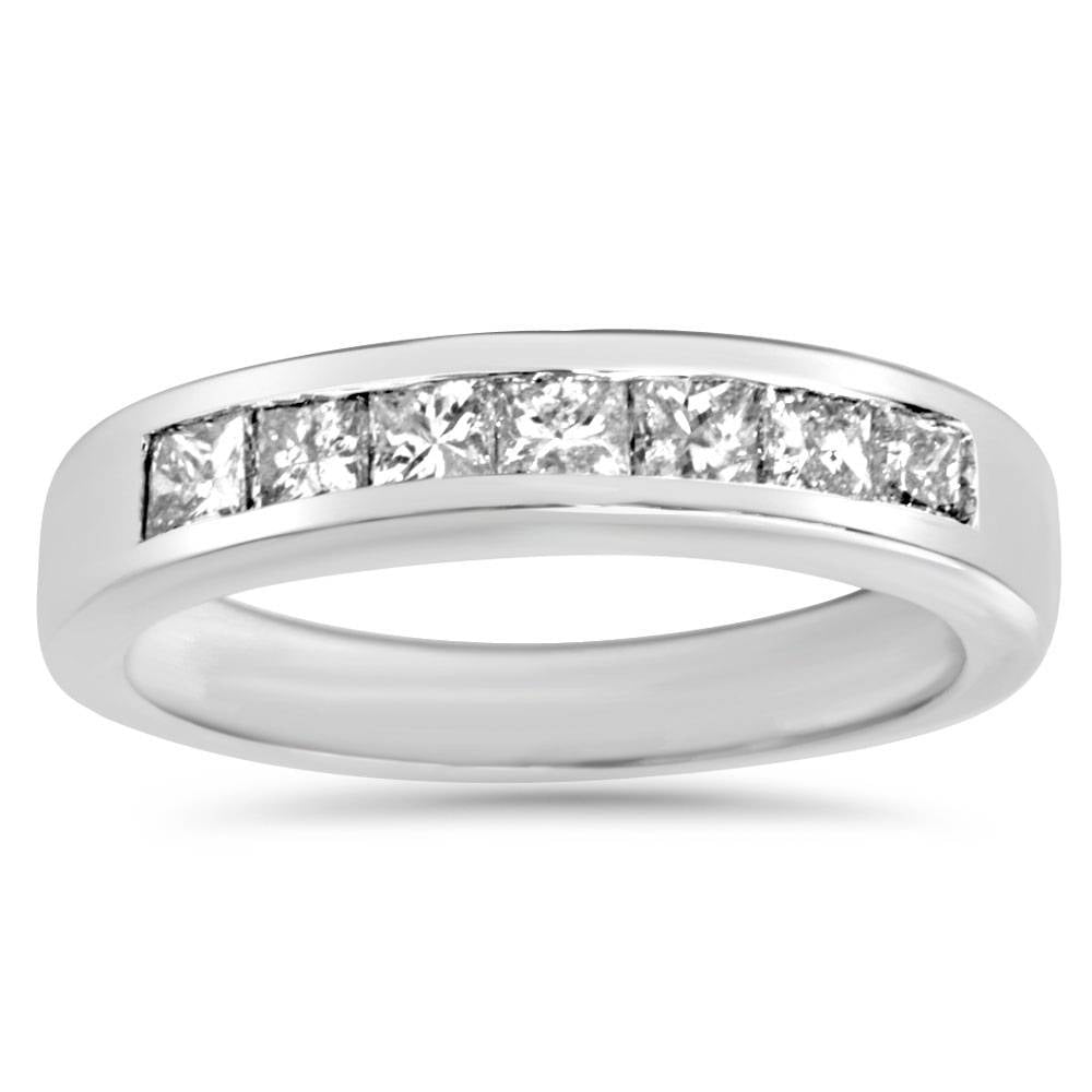 Pompeii 1ct Princess Cut Diamond Wedding Anniversary Ring 14k White Gold (G/H,SI) - Walmart.com