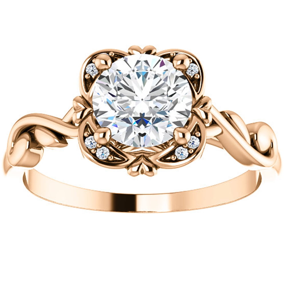 Pompeii 1ct Solitaire Diamond Round Antique Engagement Ring Lab Grown ...