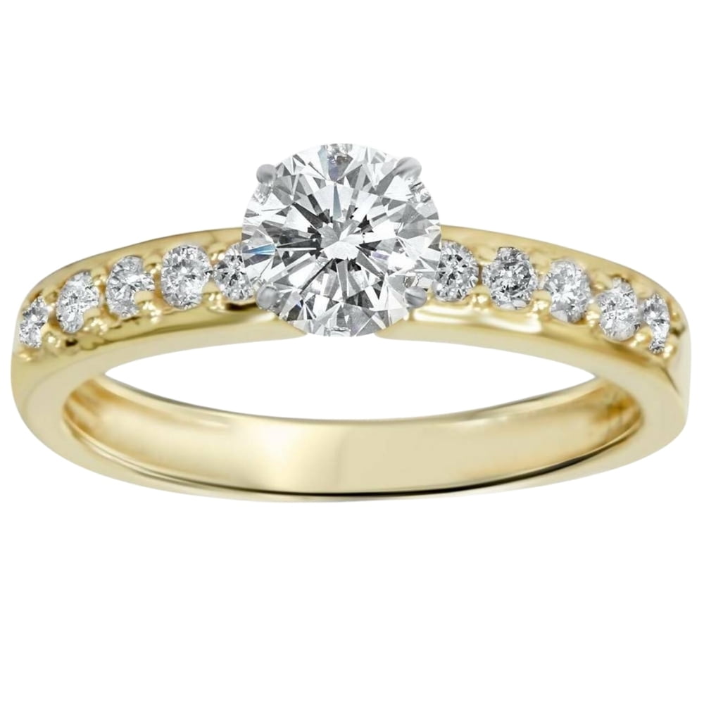 Pompeii 1ct Yellow Gold Diamond Engagement Ring 14K (H/I,I1) - Walmart.com