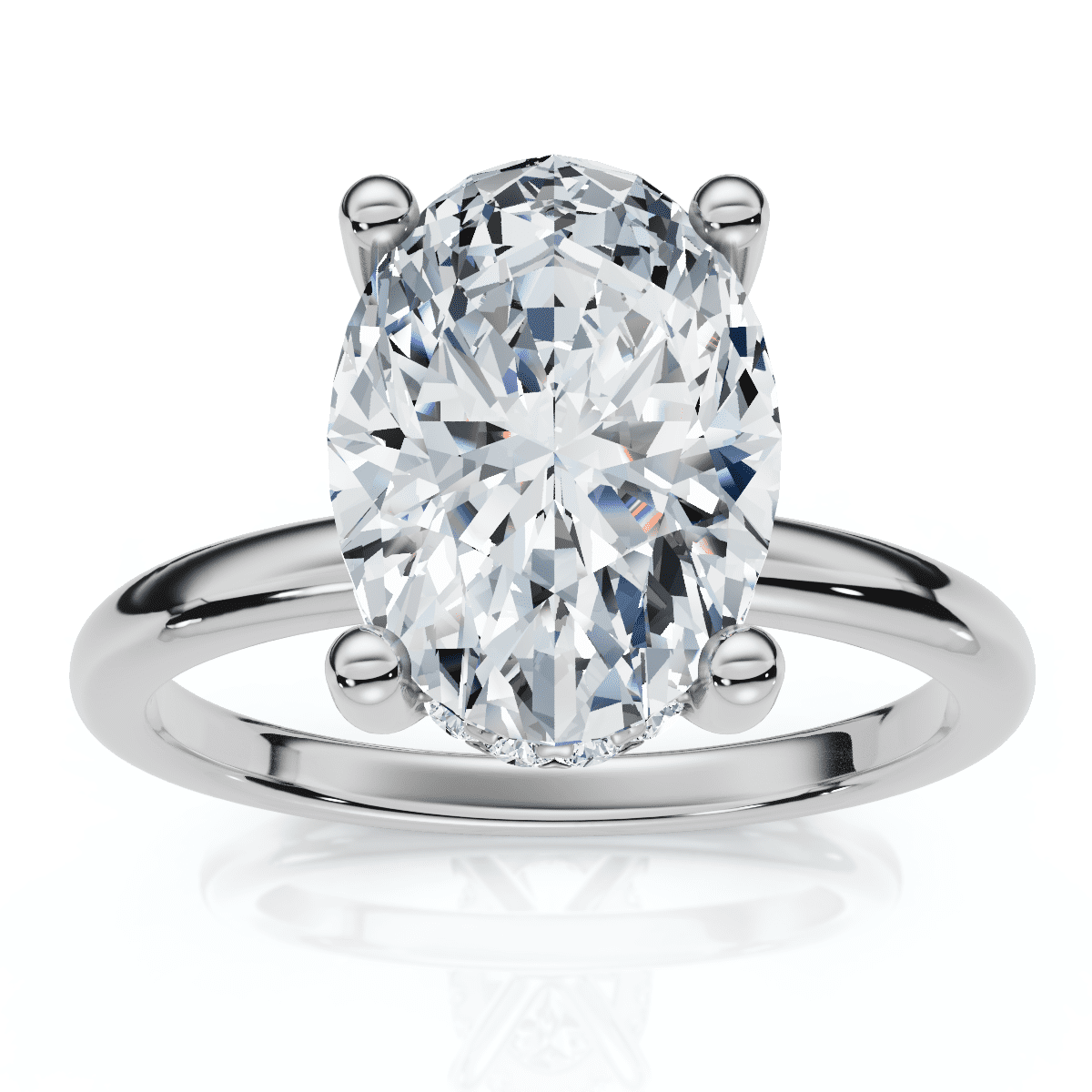Pompeii 2 1/10Ct Oval Diamond Side Halo Engagement Ring 14k Gold or ...