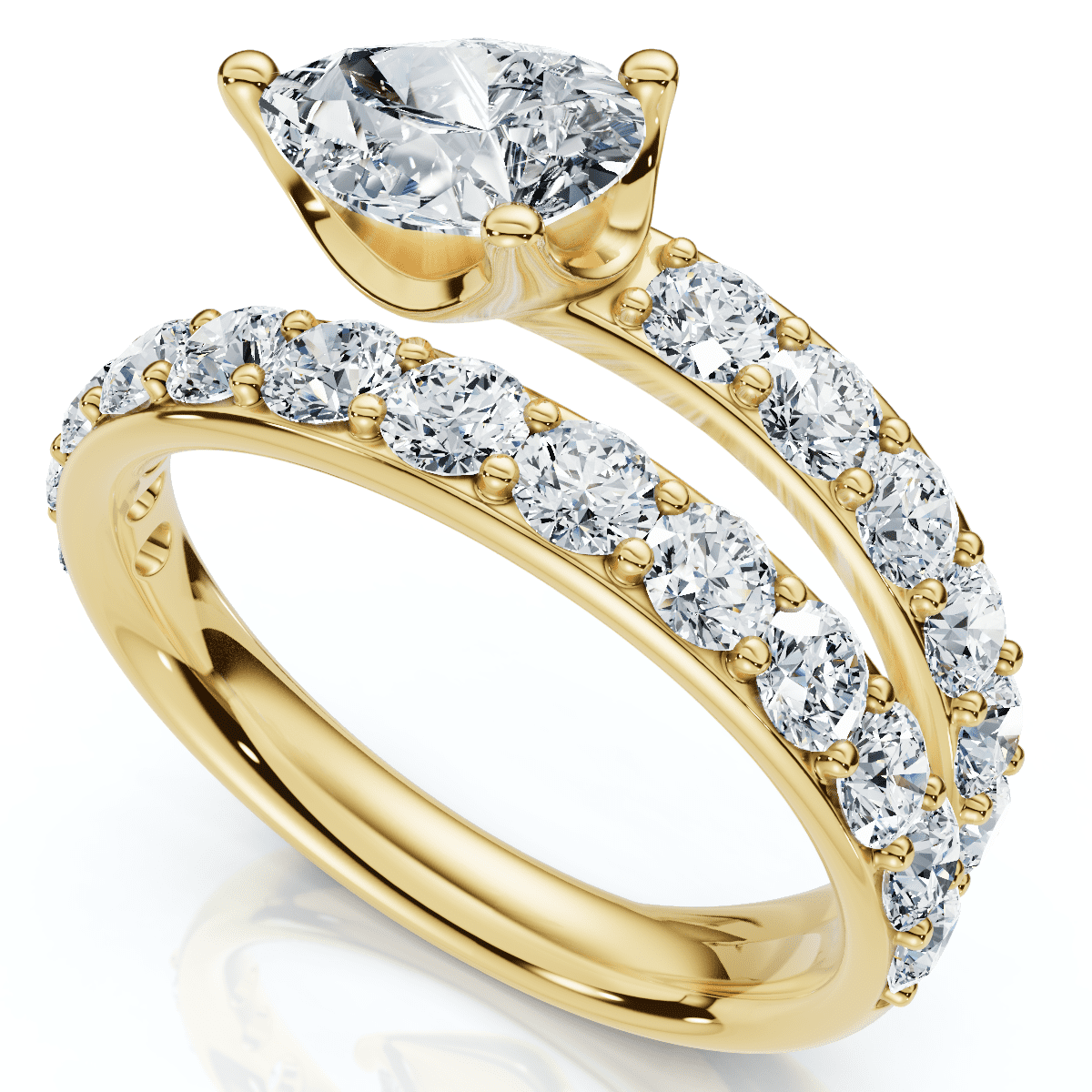 Pompeii 2 1/10Ct Sonya Pear Diamond Wrap Ring 14k Gold or Platinum EF ...