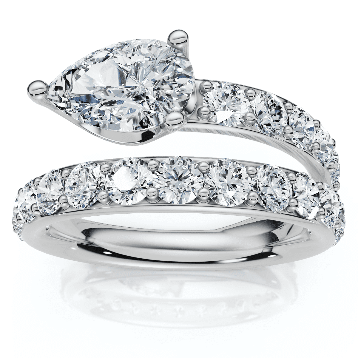 Pompeii 2 1/10Ct Sonya Pear Diamond Wrap Ring 14k Gold or Platinum EF ...