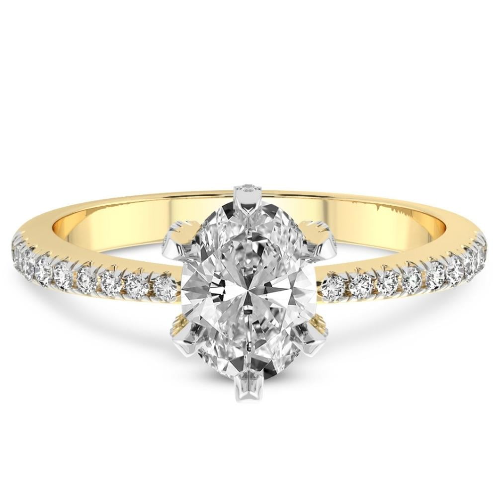 Pompeii 2 1/2Ct Oval Diamond Lab Grown Engagement Ring in White, Yellow ...