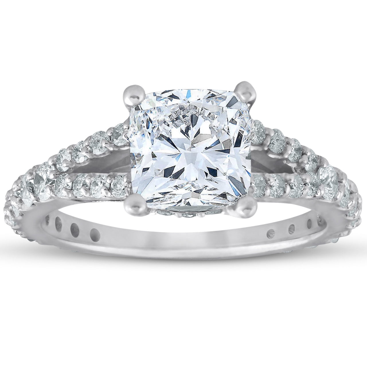 Pompeii Certified 2 1/2Ct Cushion Cut Diamond Engagement Ring 14k Gold Lab Grown - Walmart.com