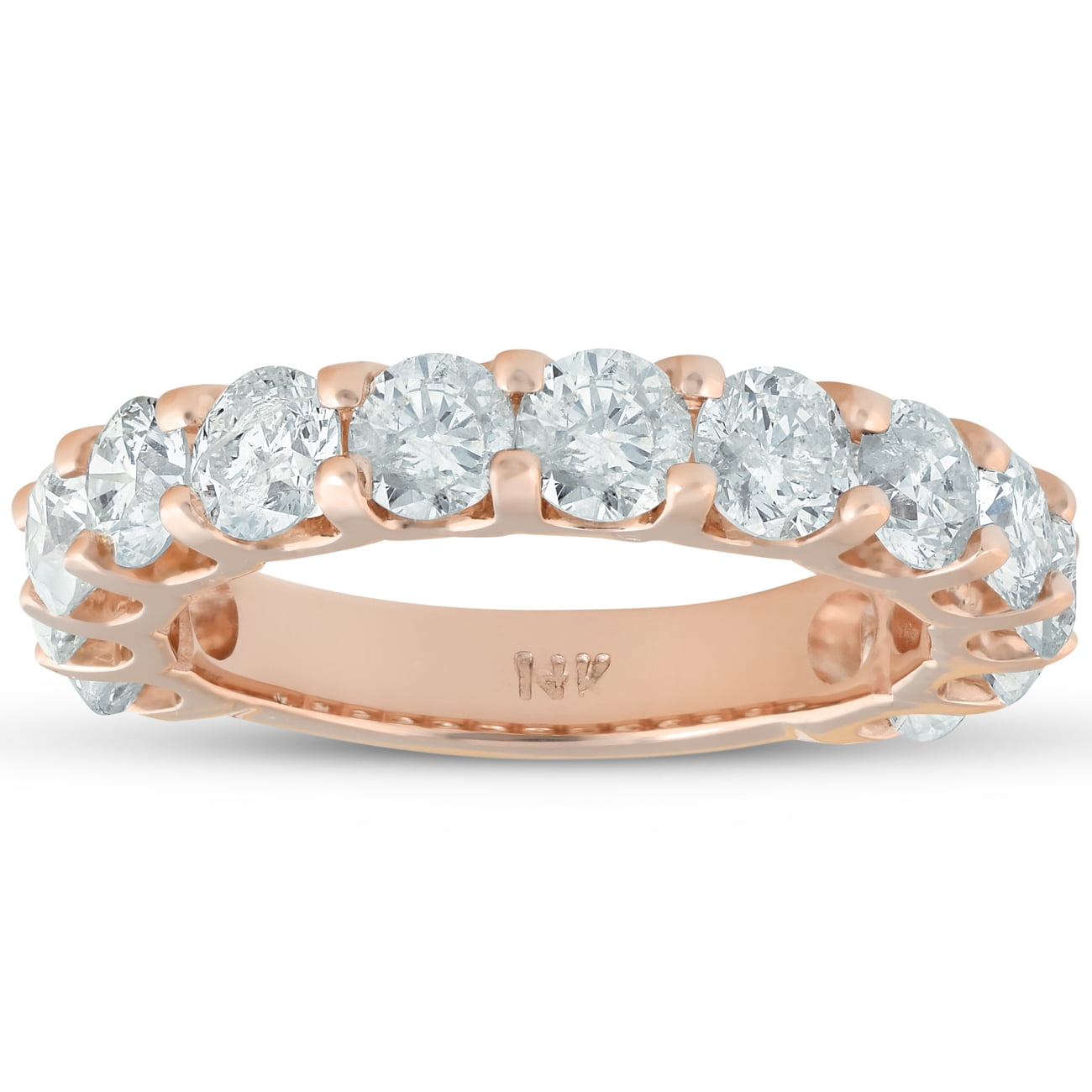 Pompeii 2 1/2ct Diamond U Prong Wedding Ring 14k Rose Gold Anniversary ...