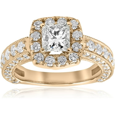 2Ct TDW Diamond 14k White Gold Halo Engagement Ring - Walmart.com