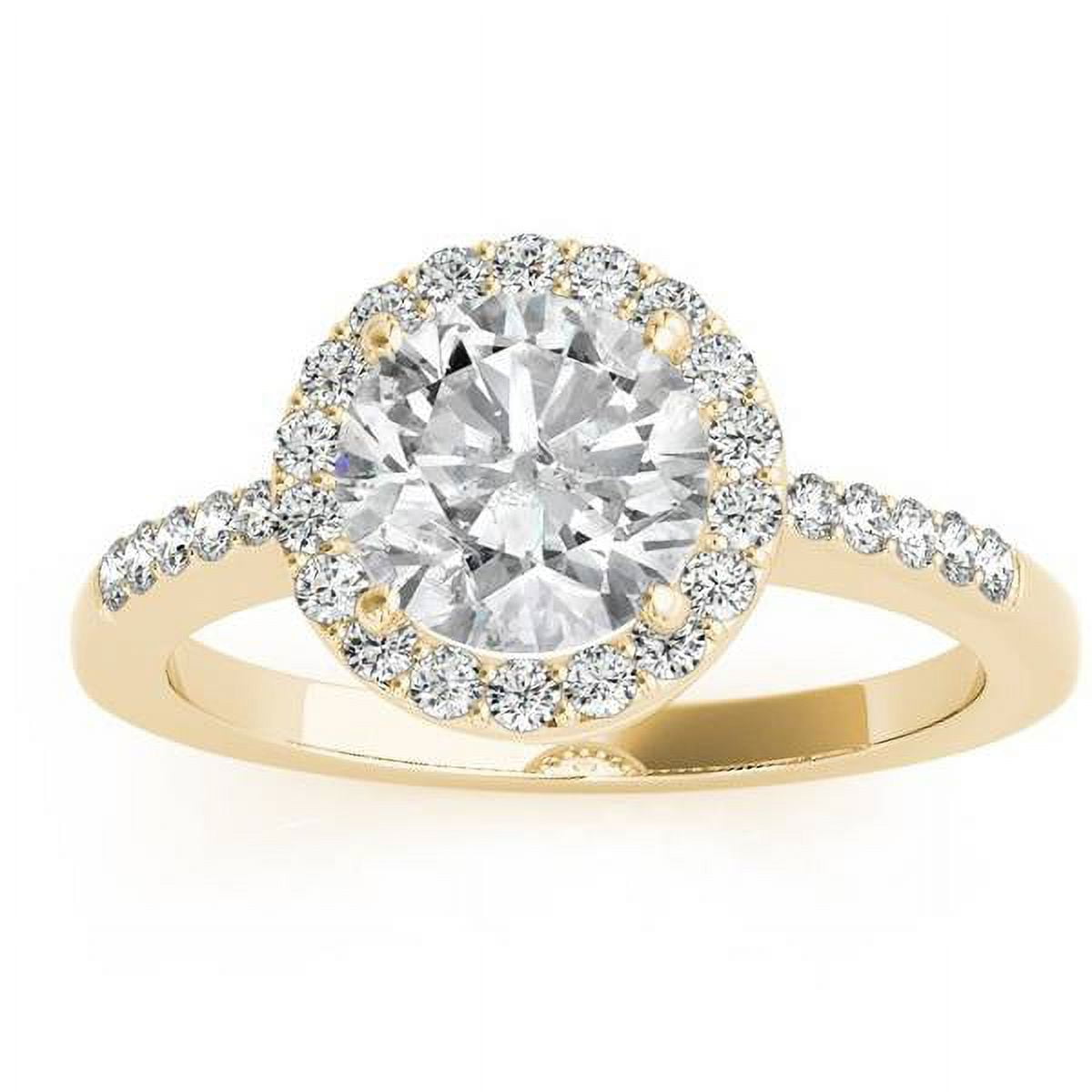 Pompeii 2 1/2ct Round Diamond Halo Engagement Ring 14K Yellow Gold (H/I ...