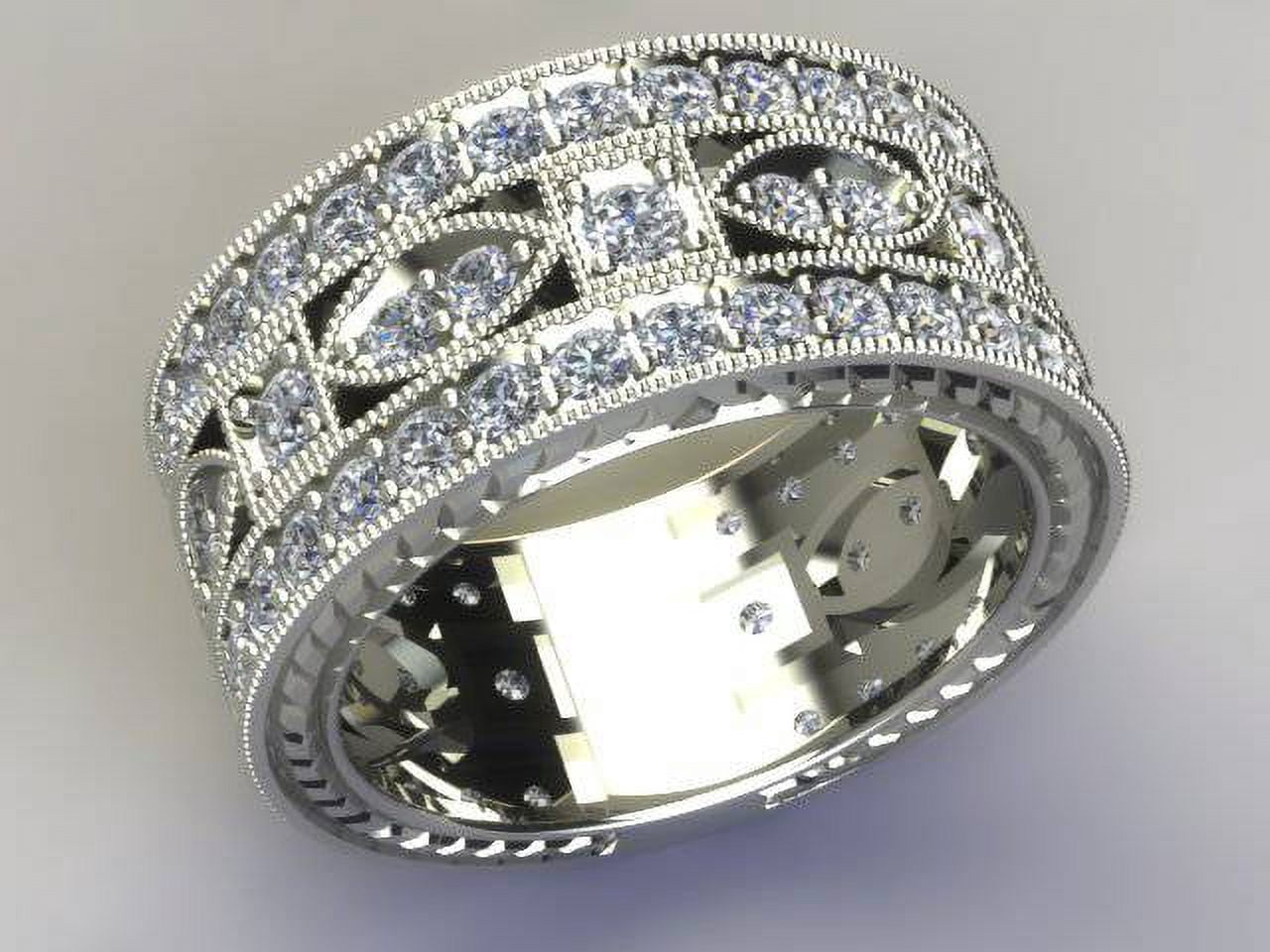 Pompeii 2 1/2ct Vintage Diamond 3/4 Eternity Wedding Ring 14K White ...
