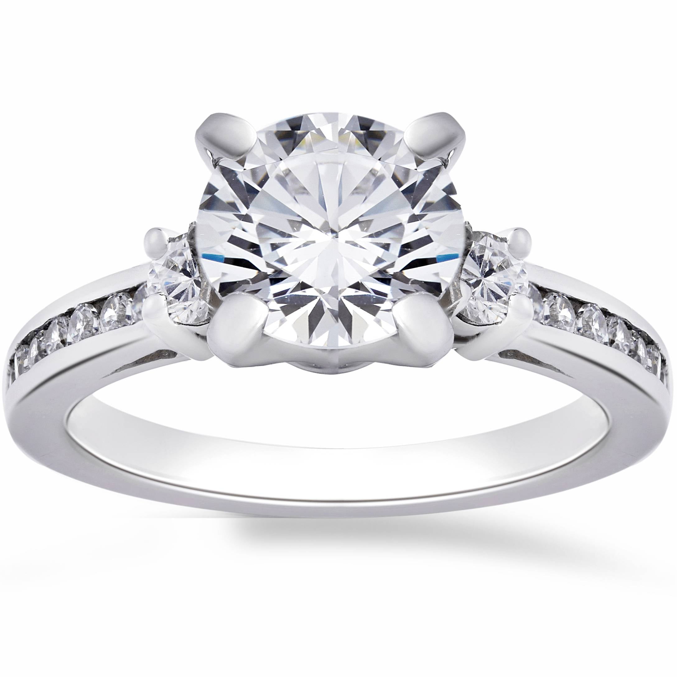 Pompeii 2 1/4 Ct Lab Grown Diamond Engagement Ring 14K White Gold (GH,VS2-SI1) - Walmart.com
