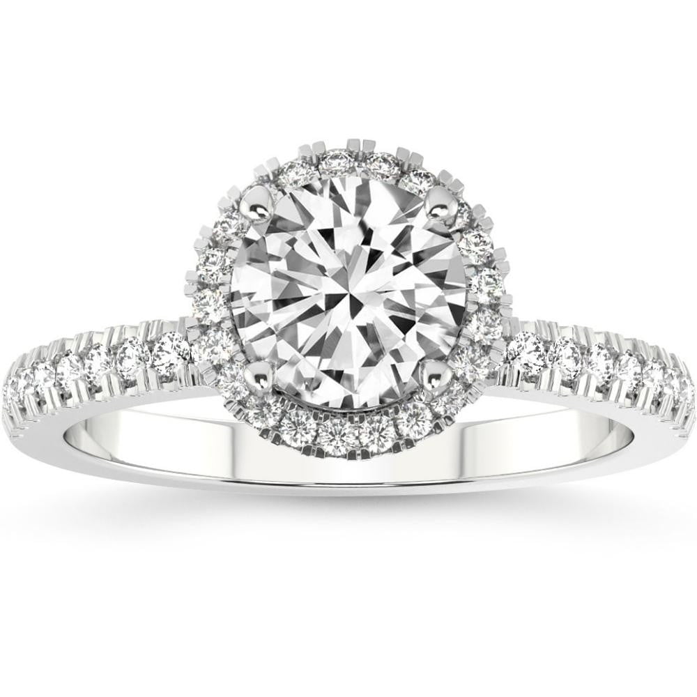Pompeii 2 3/4 Ct Diamond Halo Lab Grown Engagement Ring in White, Yellow or Rose Gold - Walmart.com