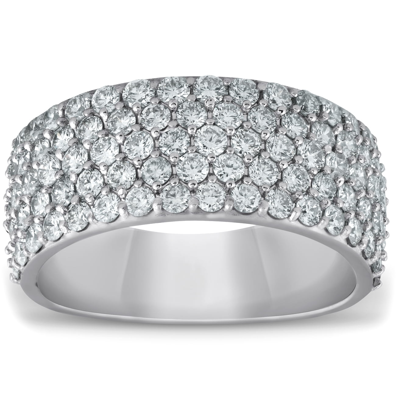 Pompeii3 14k White Gold 2 3/4 ct Diamond Pavé Wide Wedding ...